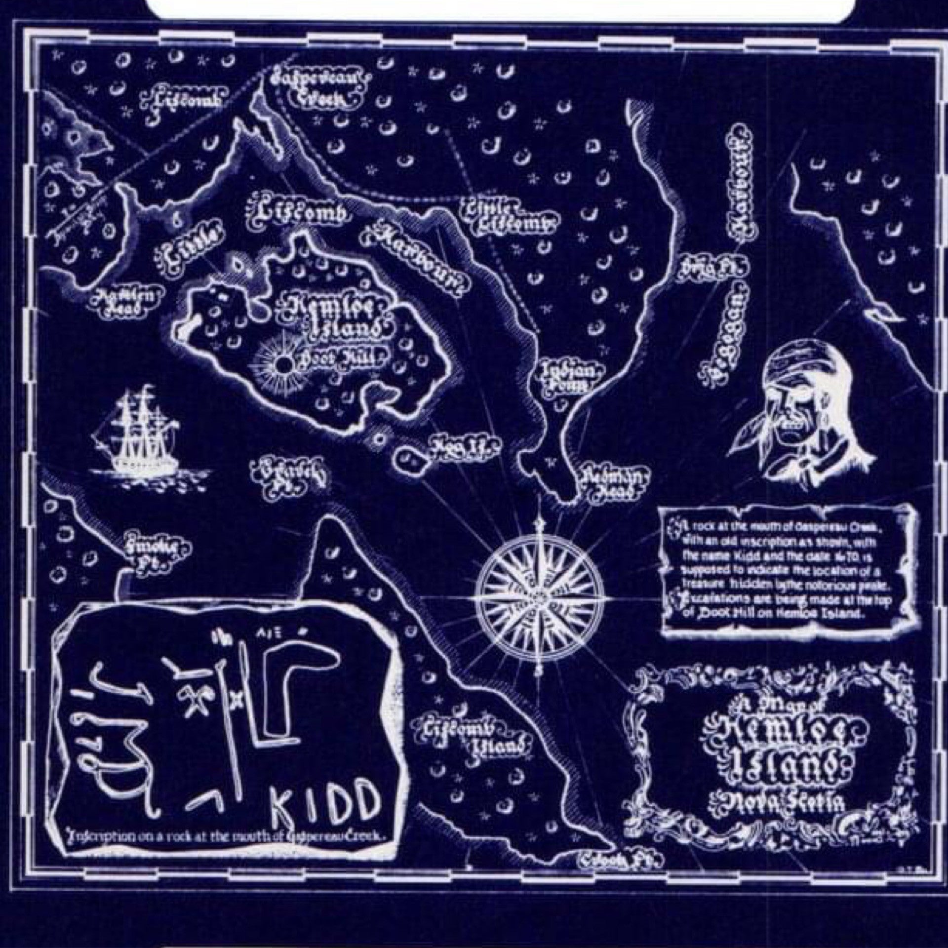 Hemloc Island: Captain Kidd's Treasure? Map Poster | Barrington Museum ...